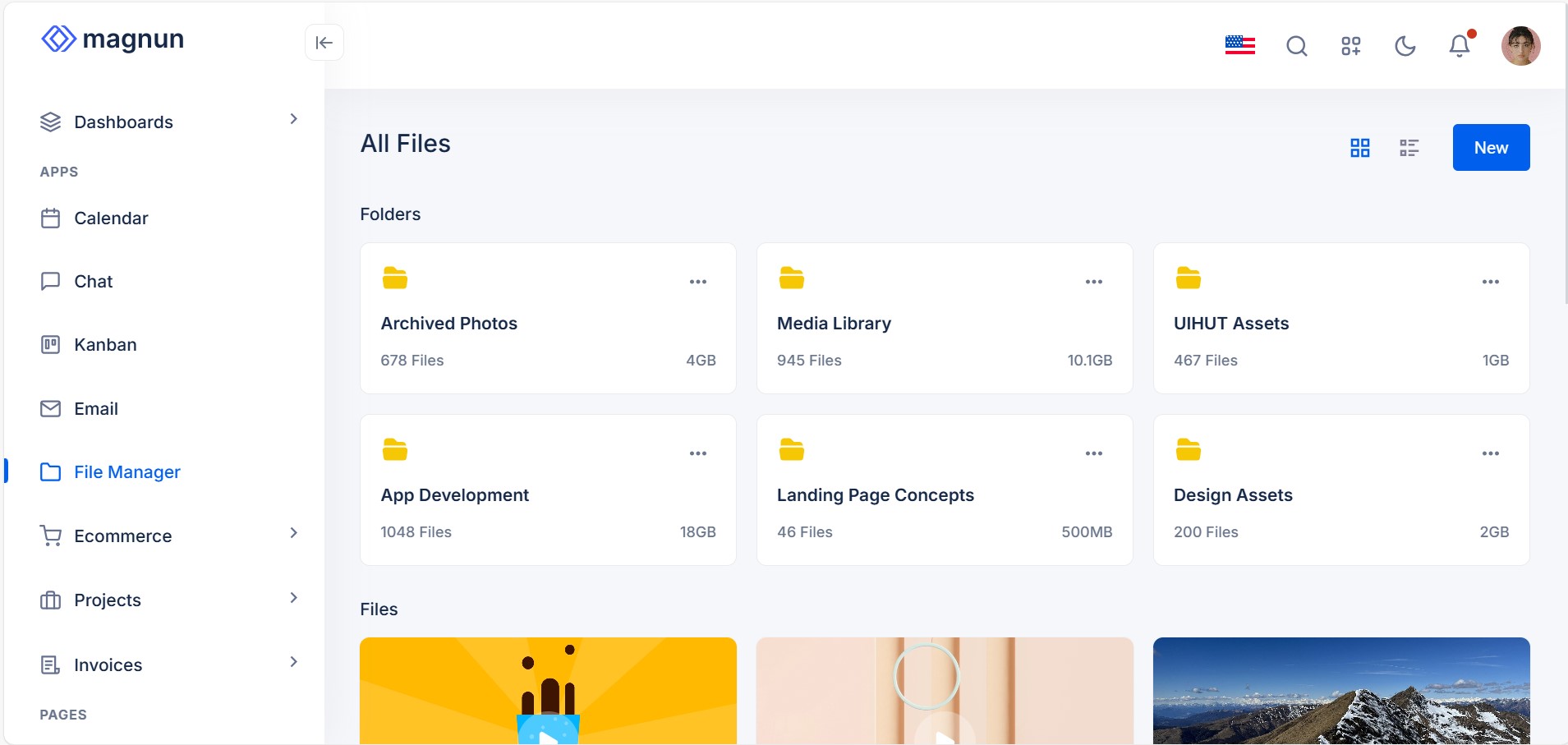 Magnun - React Admin Template